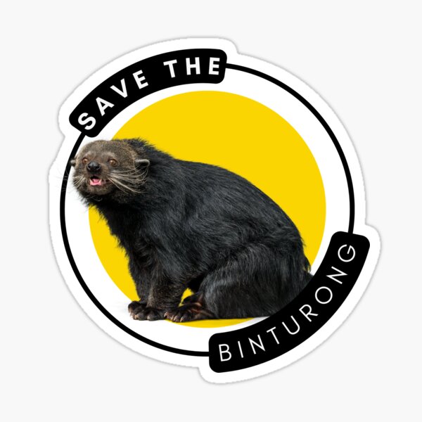 "Save The Binturong" Sticker for Sale by WaguinhoTex | Redbubble
