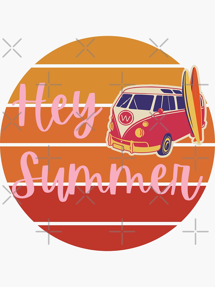 "Hey Summer" Sticker for Sale by ANNETKY | Redbubble