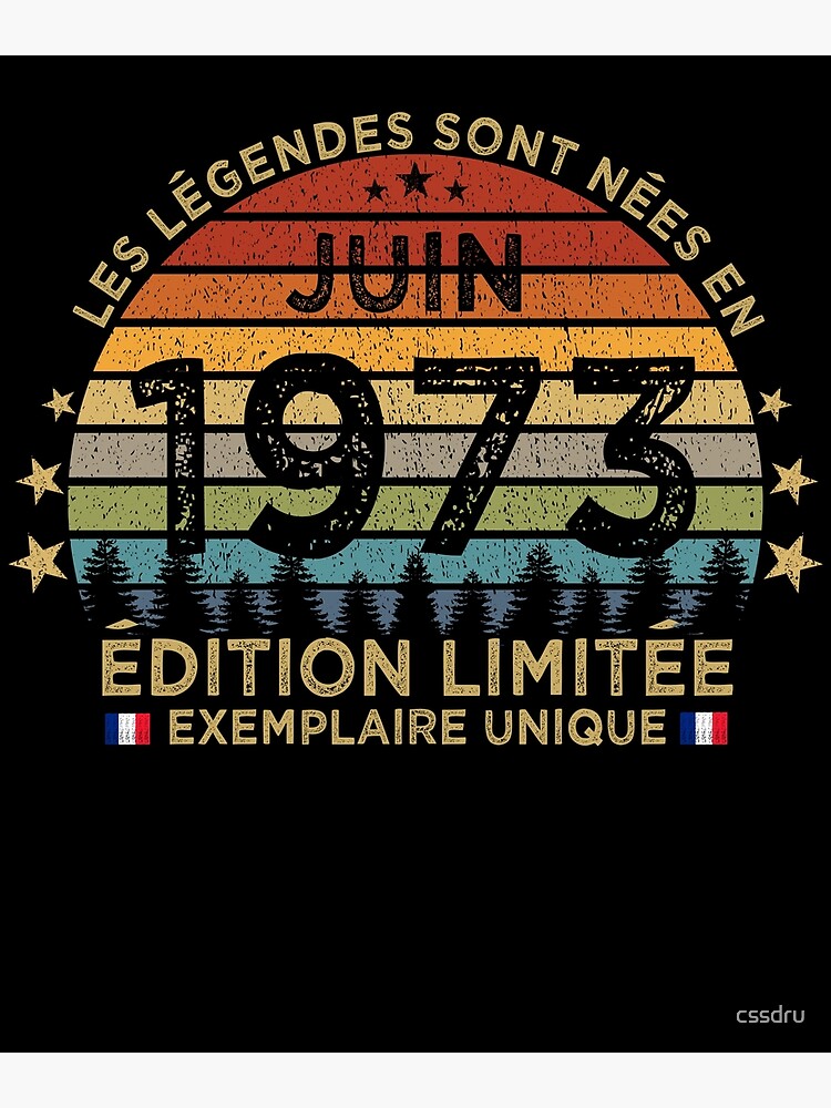 "Anniversaire 50 Ans Les Legendes Sont Nees en Juin 1973" Poster for ...