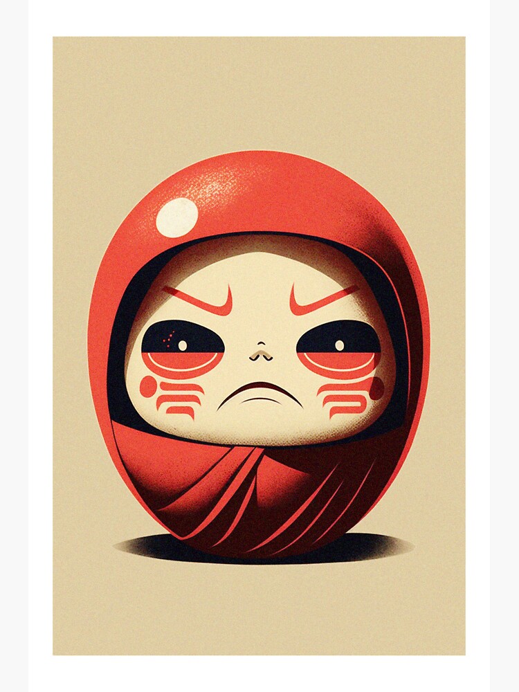 "Angry Daruma #02" Sticker for Sale by StudioYubaba | Redbubble