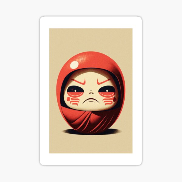 "Angry Daruma #02" Sticker for Sale by StudioYubaba | Redbubble