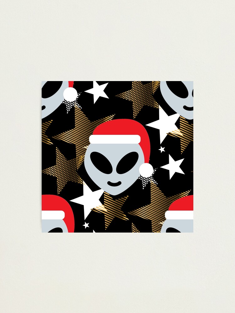 "santa alien emoji" Photographic Print for Sale by gossiprag | Redbubble