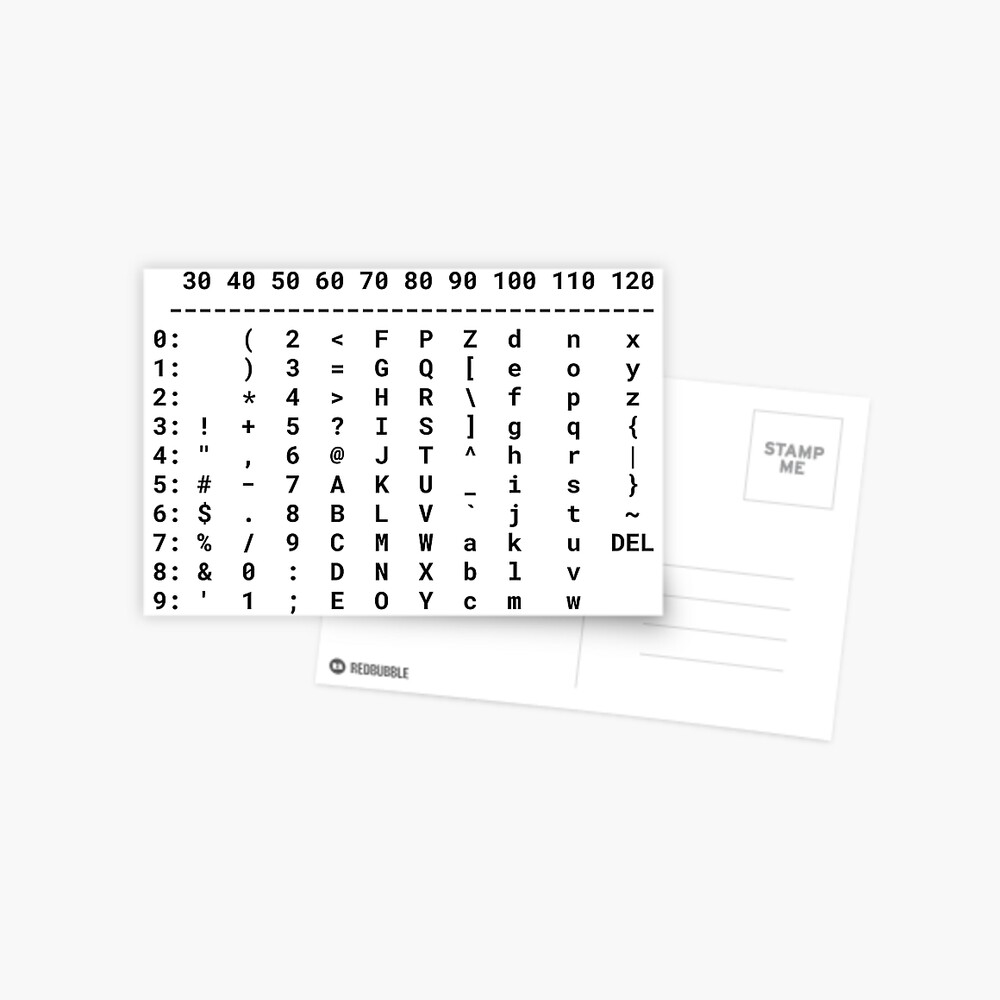 "ASCII Table Reference Chart Encoded in Decimal" Sticker for Sale by ...
