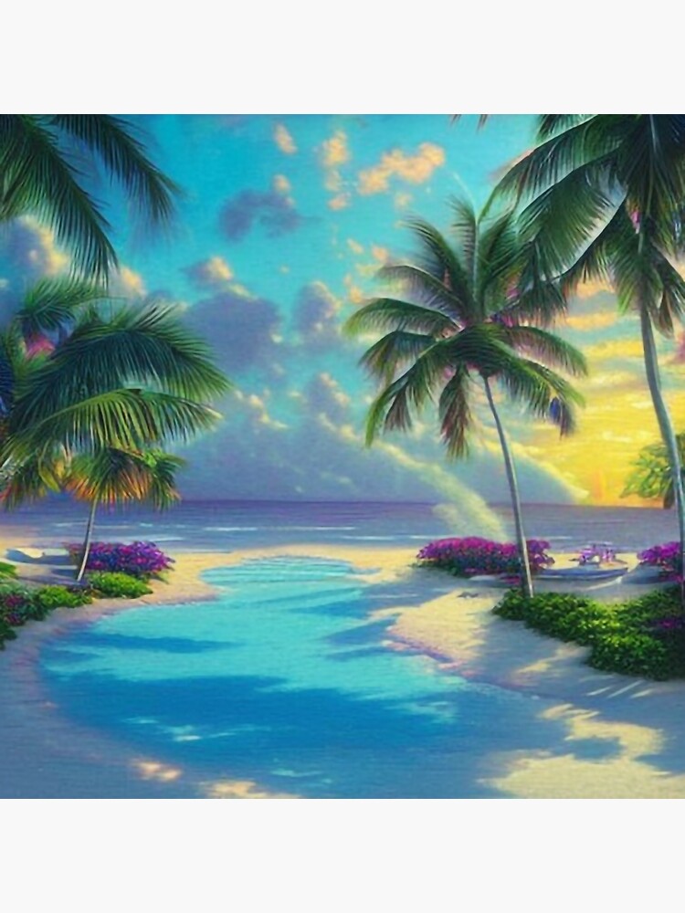 "Ethereal Landscape Island Paradise 06 " Sticker for Sale by OneiroArt ...