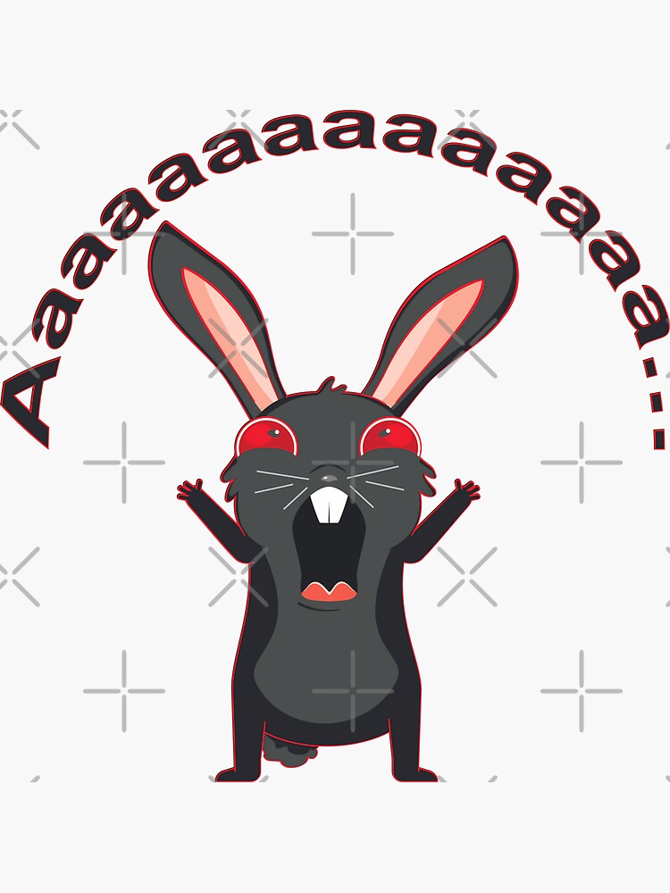 "Black rabbit screaming" Sticker for Sale by AnnArtshock | Redbubble