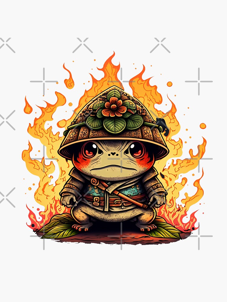 "Little Samurai Toad" Sticker for Sale by Stickapom | Redbubble