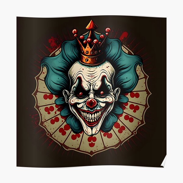 Clown Card Comic Graphics Clown King King Clown Scary Evil Killer