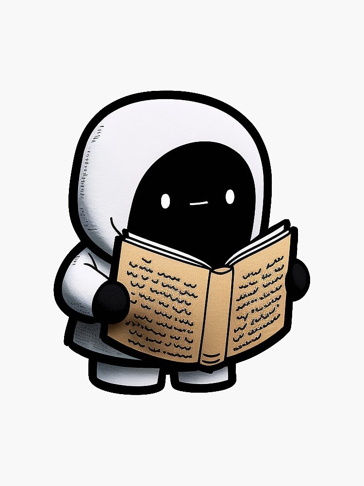 "2d Character Reading A Book" Sticker for Sale by OsmontArt | Redbubble