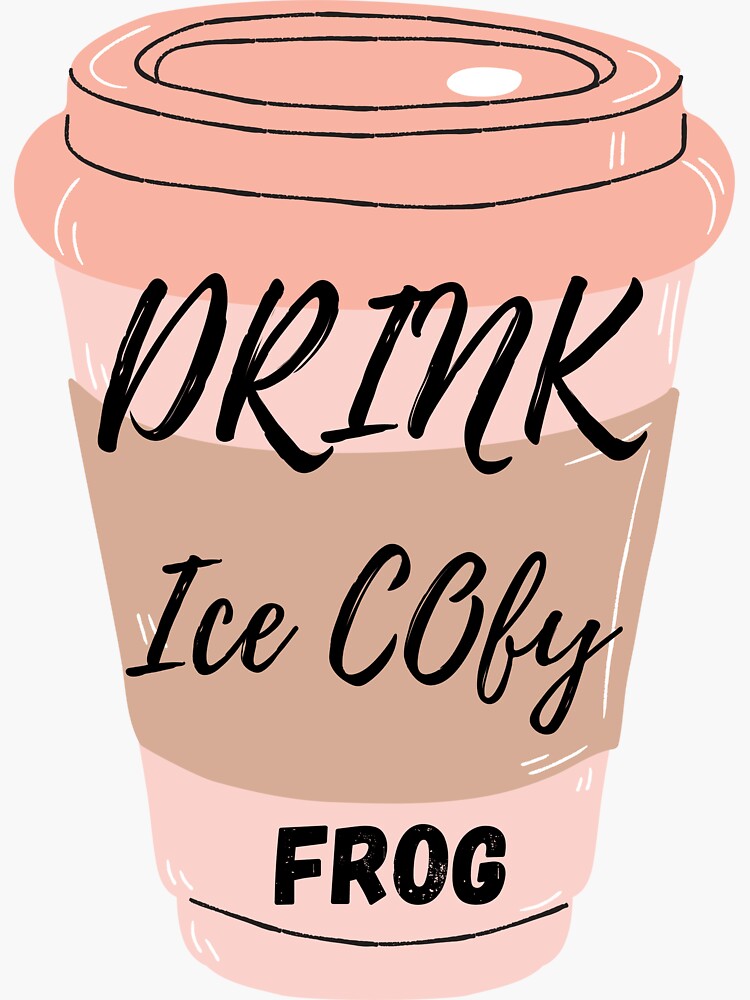 "Drink ice cofy frog" Sticker for Sale by Atikasar | Redbubble