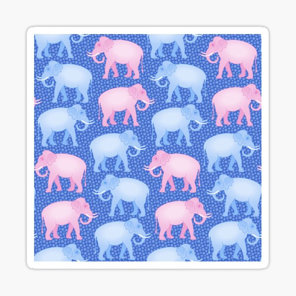 "Pink and Blue Elephants" Sticker for Sale by AntiqueImages | Redbubble