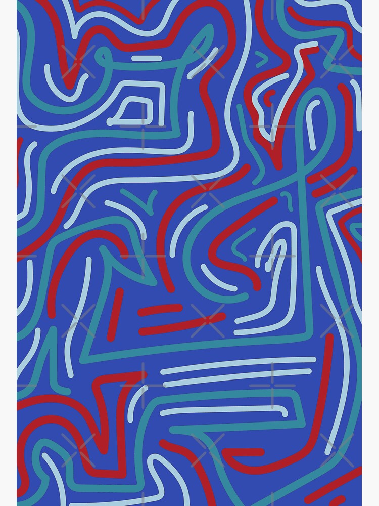 "90s movie theater inspired funky swirling pattern- Rocket" Sticker for ...