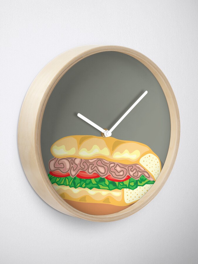 "Sandwich" Clock for Sale by vectorworks51 | Redbubble