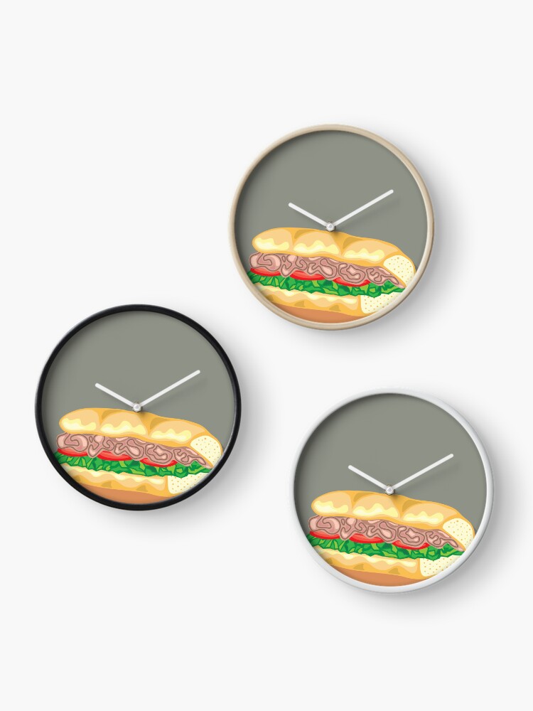 "Sandwich" Clock for Sale by vectorworks51 | Redbubble