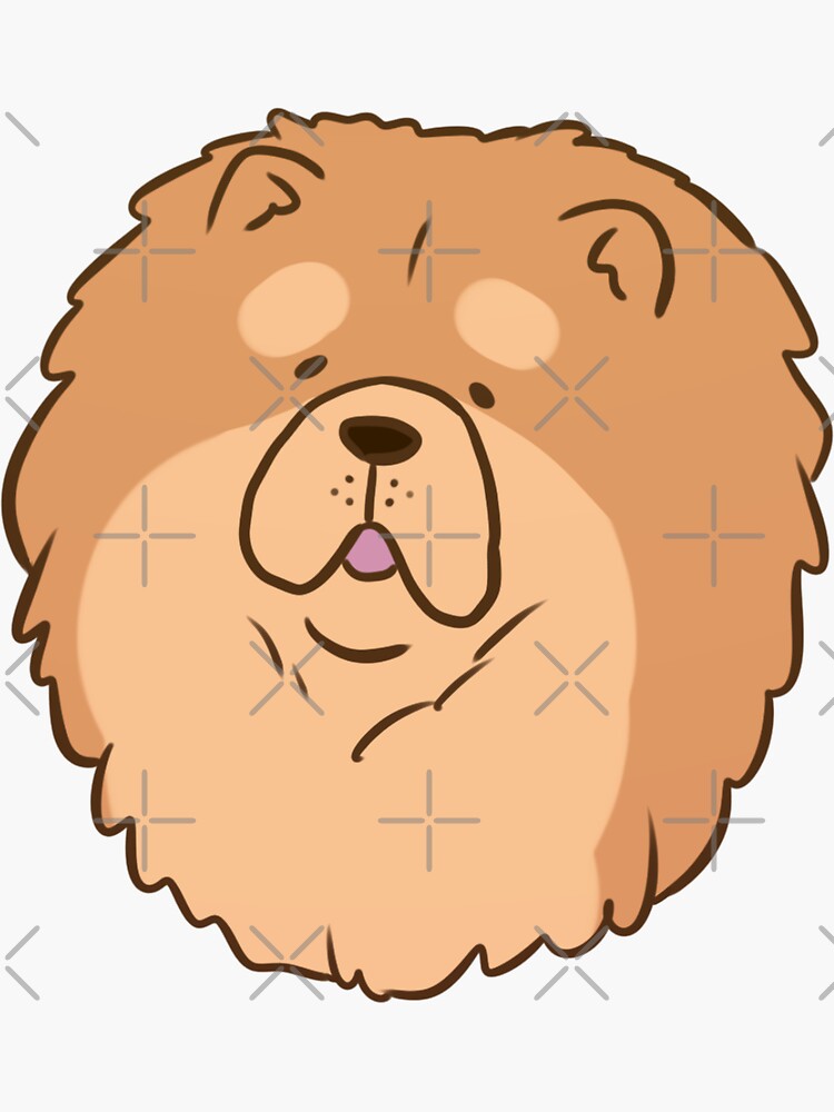 "Chow chow face cute illustration " Sticker for Sale by Yarafantasyart ...