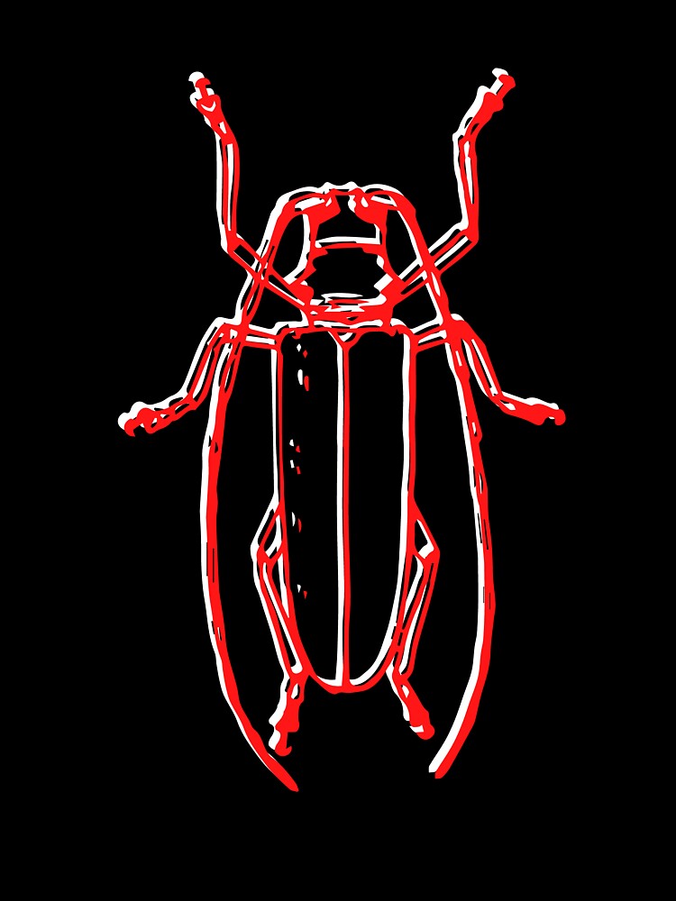 "Layered Beetle Bug Unisex Minimalist Design Print Red Black White ...