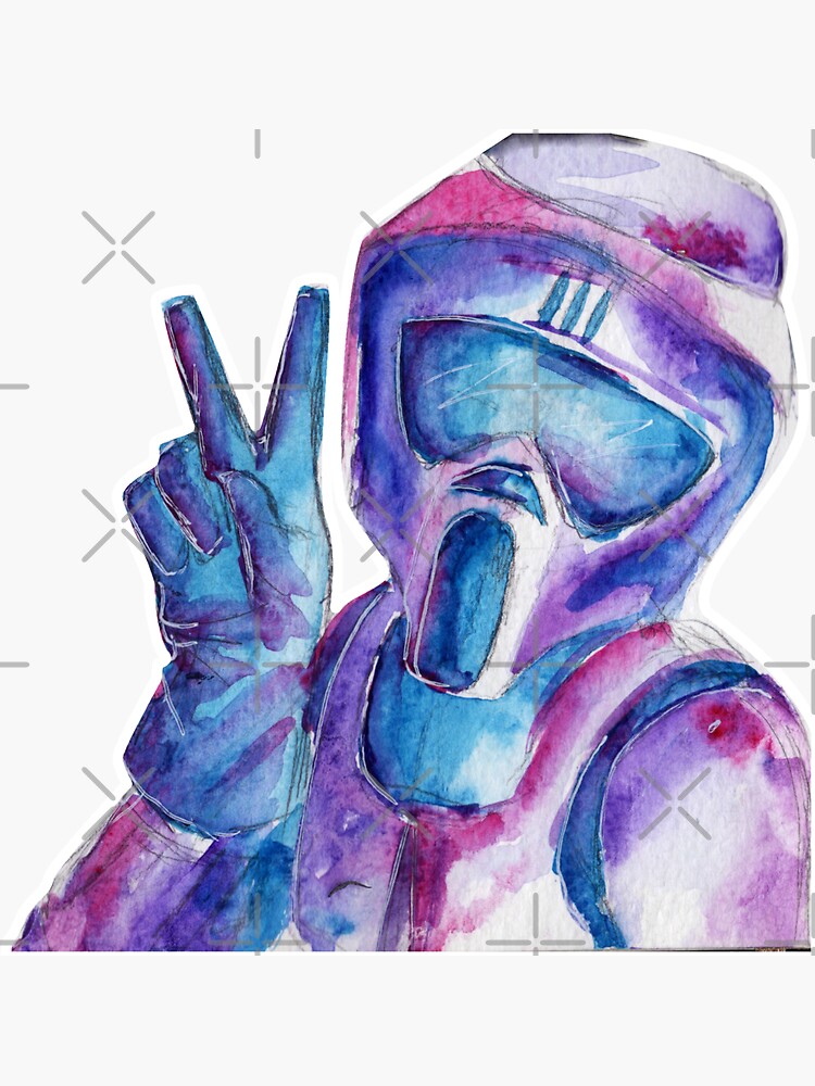 "Biker scout trooper watercolor" Sticker for Sale by Caessio | Redbubble