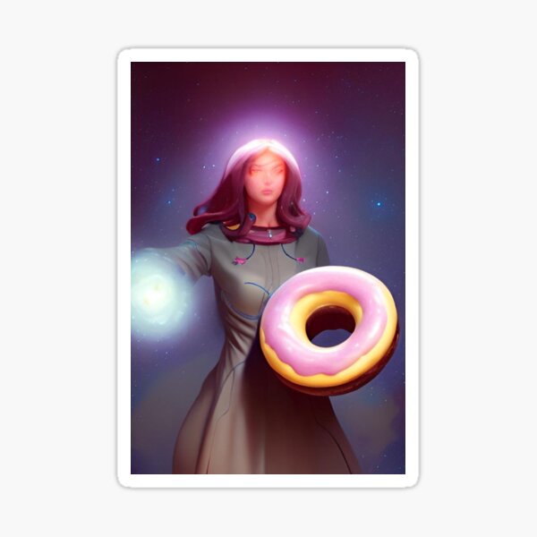 "Donut Wizard" Sticker for Sale by HauntedWitch | Redbubble