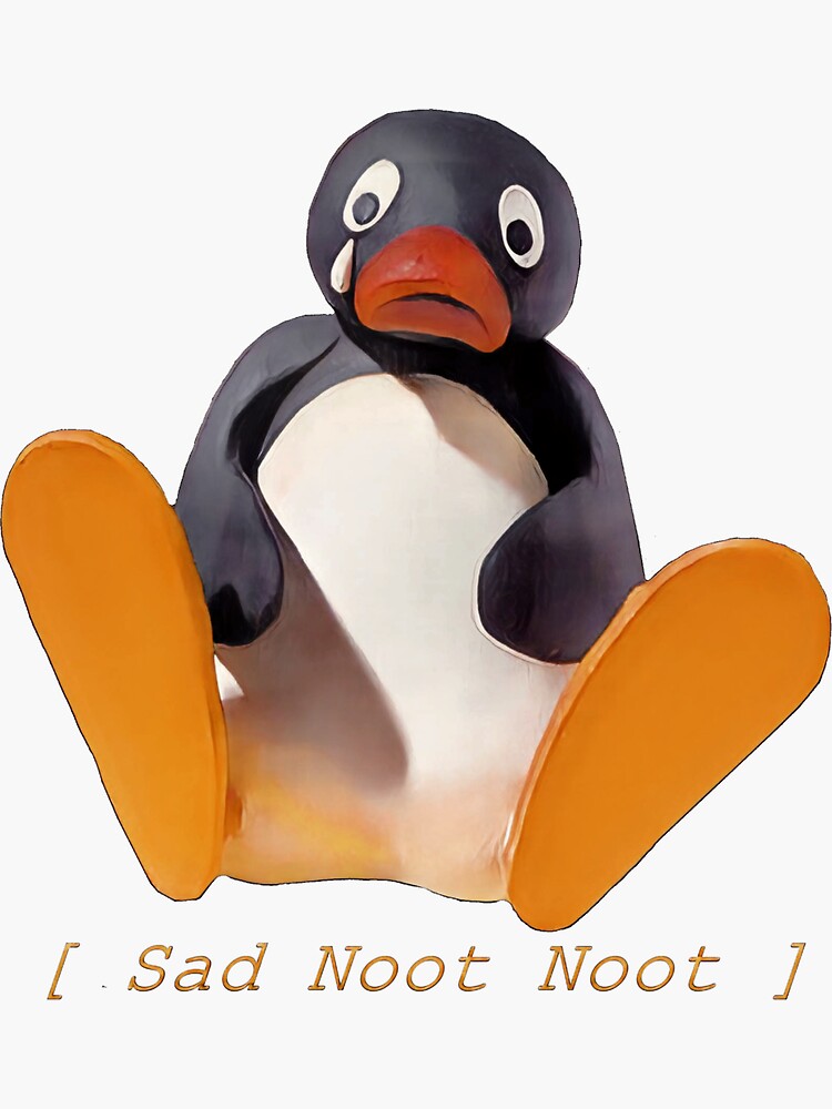 "Sad Pingu" Sticker for Sale by AraKey | Redbubble