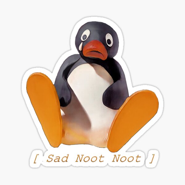 "Sad Pingu" Sticker for Sale by AraKey | Redbubble