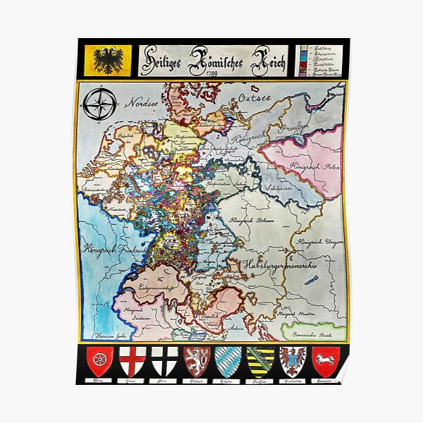 "Holy Roman Empire Map 1789" Poster for Sale by CartographCraft | Redbubble