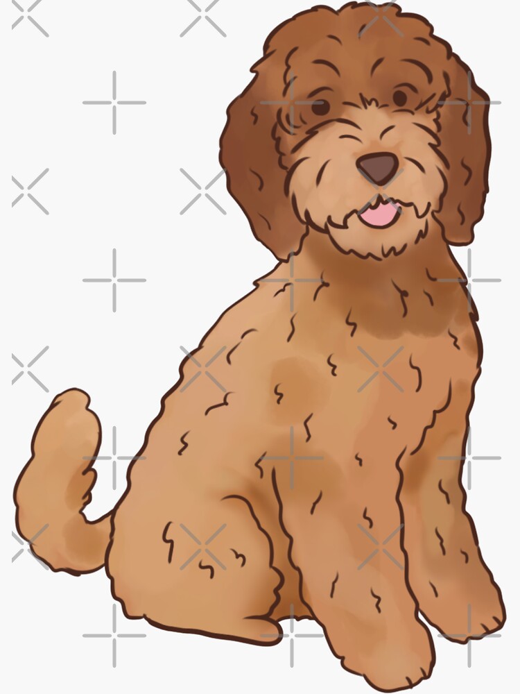 "labradoodle cute illustration" Sticker for Sale by Yarafantasyart ...