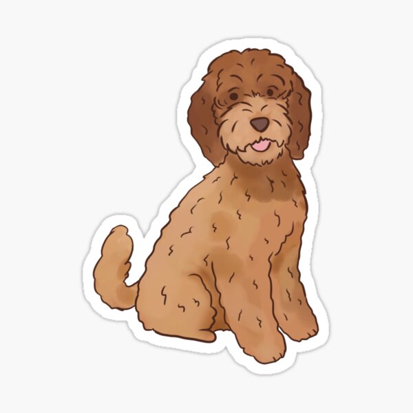 "labradoodle cute illustration" Sticker for Sale by Yarafantasyart ...