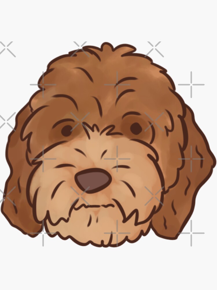 "labradoodle face illustration" Sticker for Sale by Yarafantasyart ...