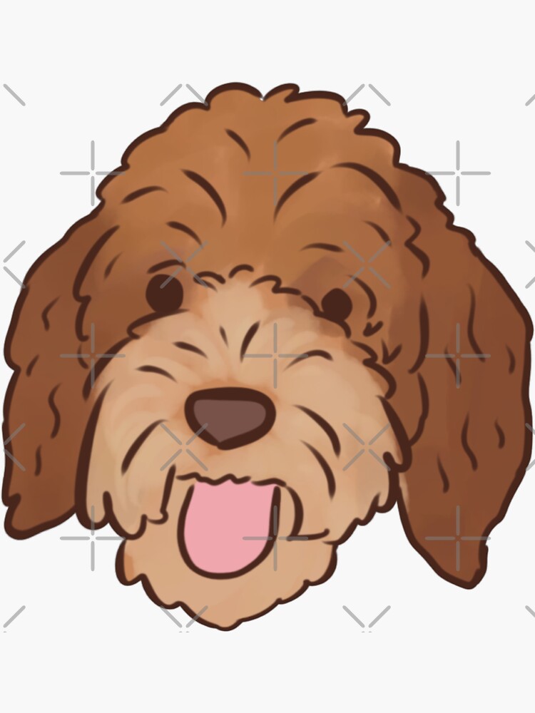 "labradoodle face illustration" Sticker for Sale by Yarafantasyart ...