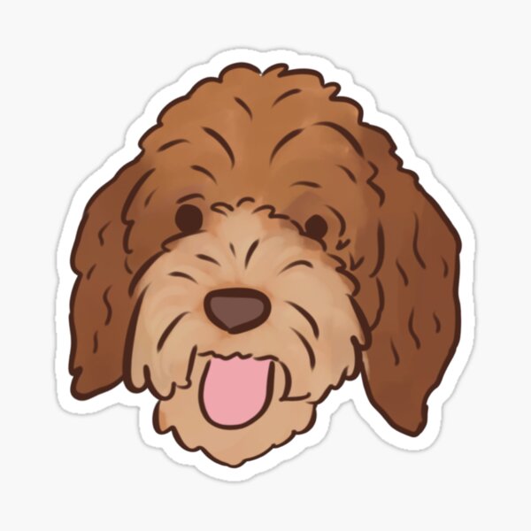 "labradoodle face illustration" Sticker for Sale by Yarafantasyart ...