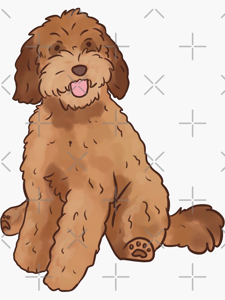 "Cartoon labradoodle illustration" Sticker for Sale by Yarafantasyart ...