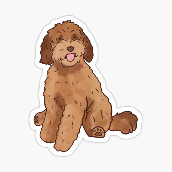 "Cartoon labradoodle illustration" Sticker for Sale by Yarafantasyart ...