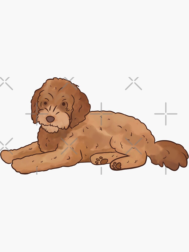 "Cartoon labradoodle illustration" Sticker for Sale by Yarafantasyart ...