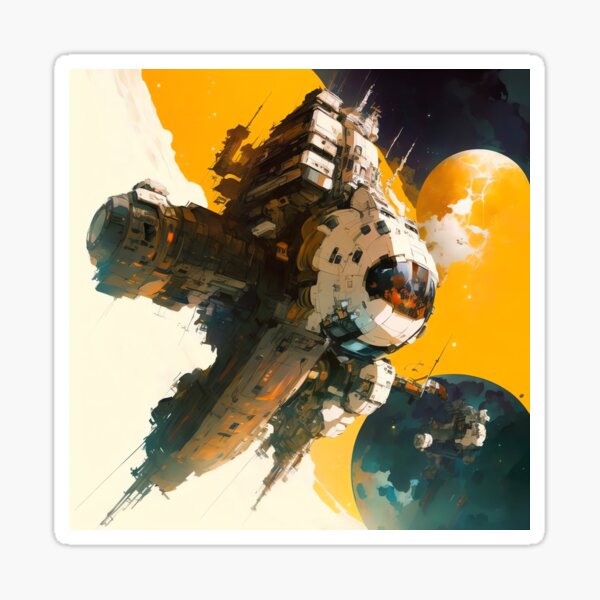 "Hyperion, Starship" Sticker for Sale by Electric-Llama | Redbubble