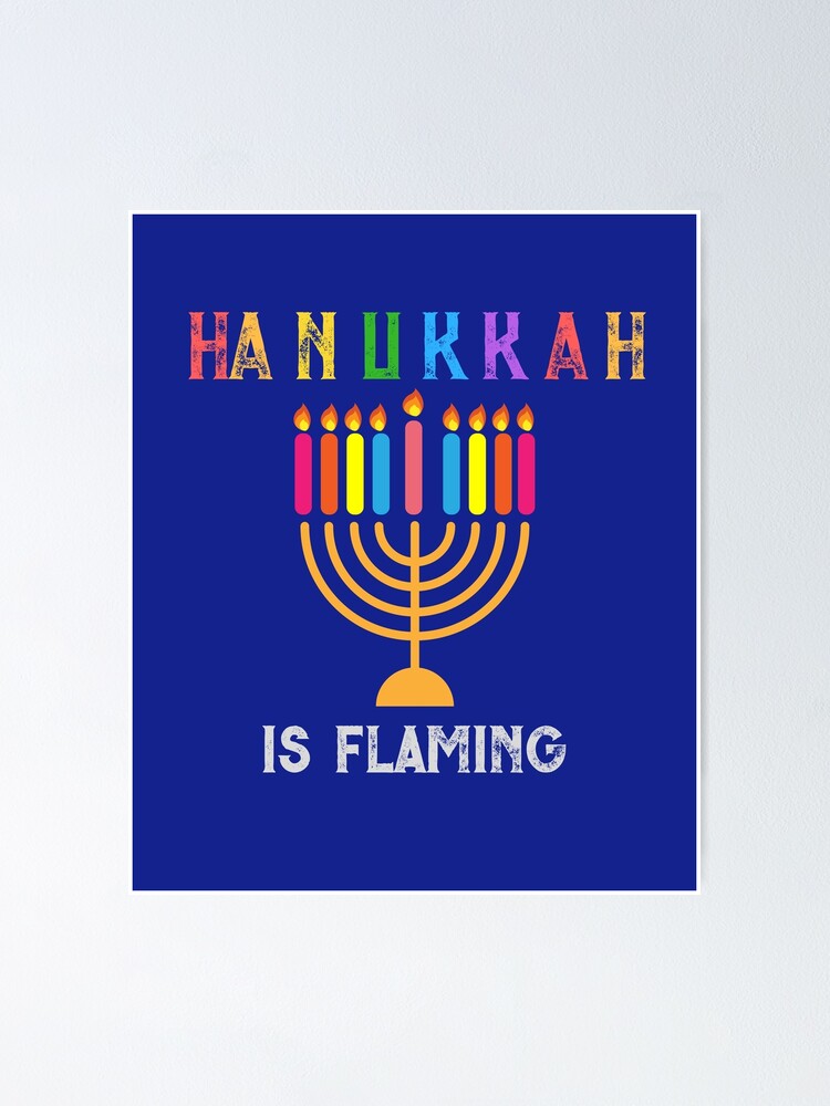 "Rainbow Gay Pride Hanukkah Menorah" Poster by dfitts | Redbubble