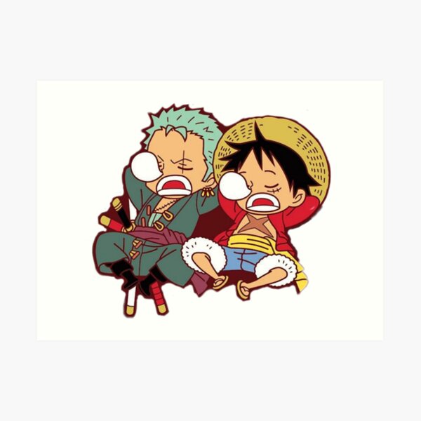 "Monkey D Luffy and roronoa Zoro sleeping - one piece" Art Print for ...