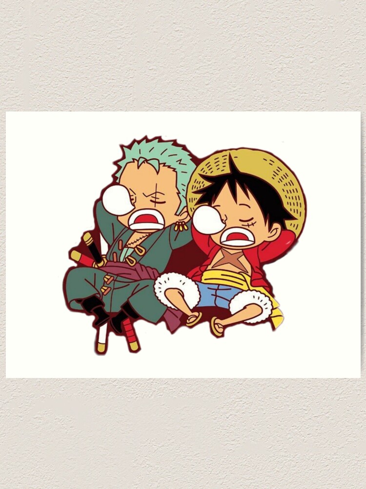 "Monkey D Luffy and roronoa Zoro sleeping - one piece" Art Print for ...