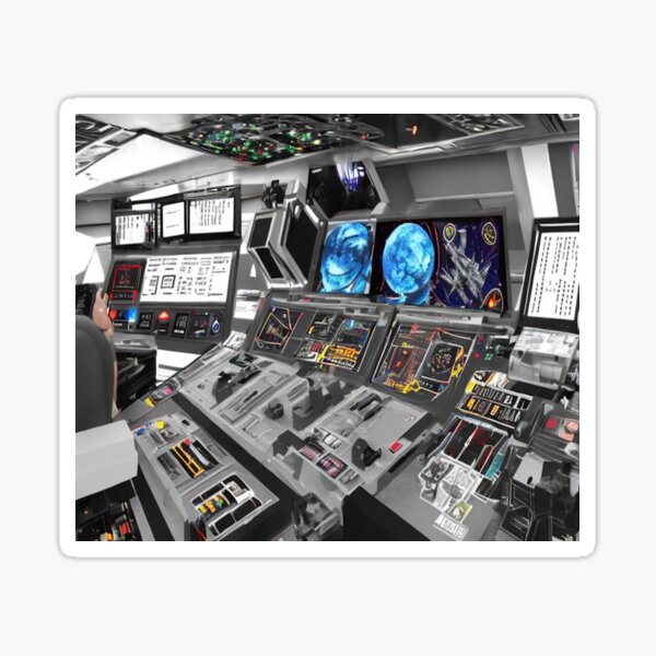 "Dark Art Space Shuttle Command Module Control Console" Sticker for ...