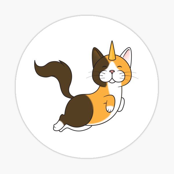 "Caticorn - Calico" Sticker for Sale by 2dtaxidermy | Redbubble