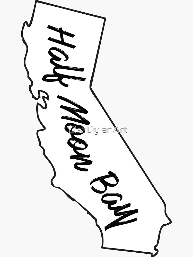 "Half Moon Bay" Sticker for Sale by LisaDylanArt | Redbubble