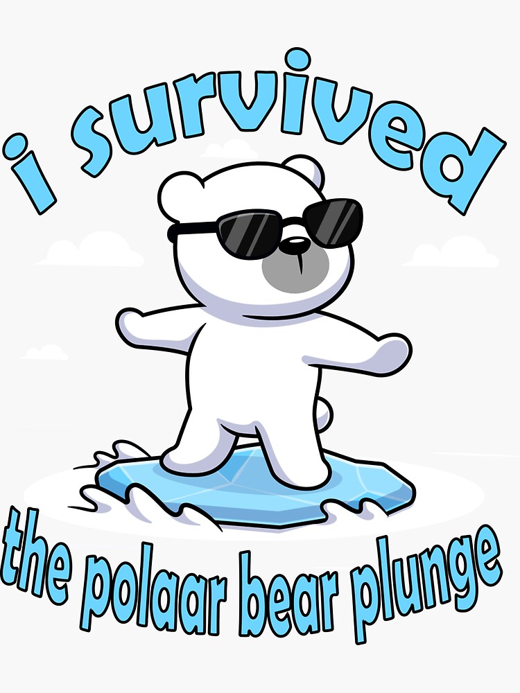 Pegatina «sobreviví a la zambullida del oso polar» de Ouaelbou | Redbubble