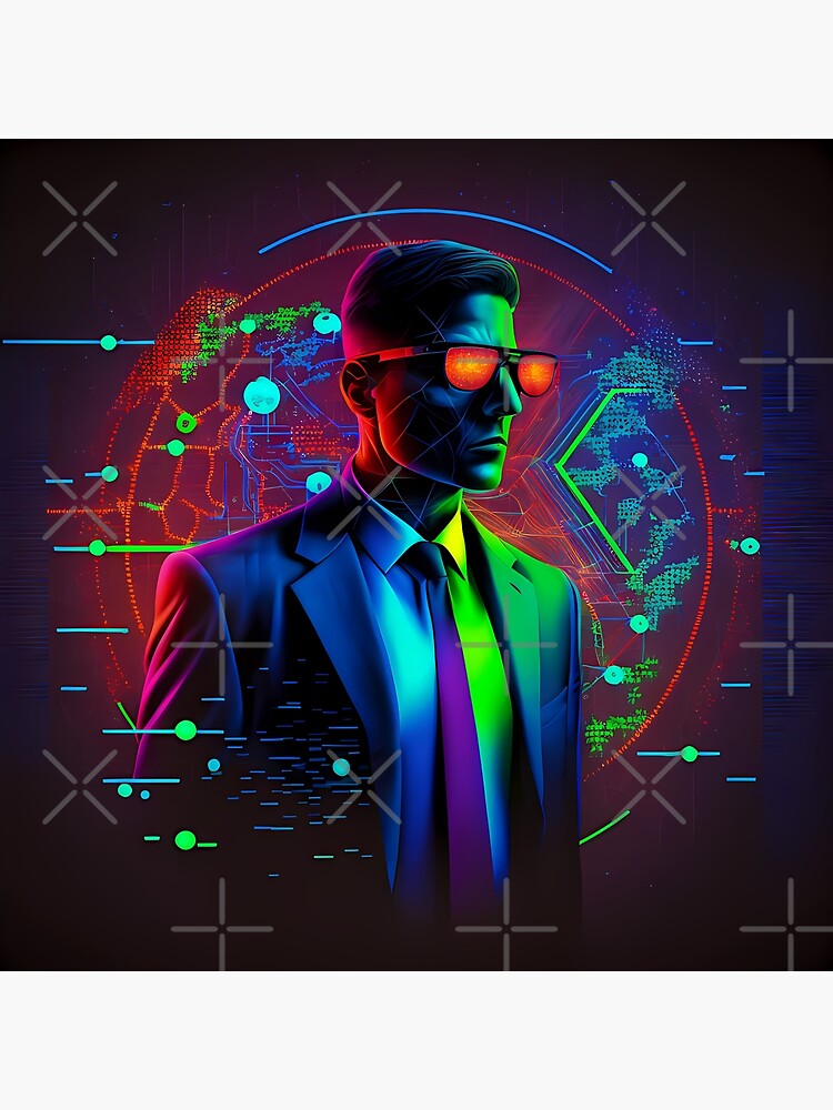 "Ai Generated Art - Neon Secret Agent" Poster for Sale by BogoAi ...