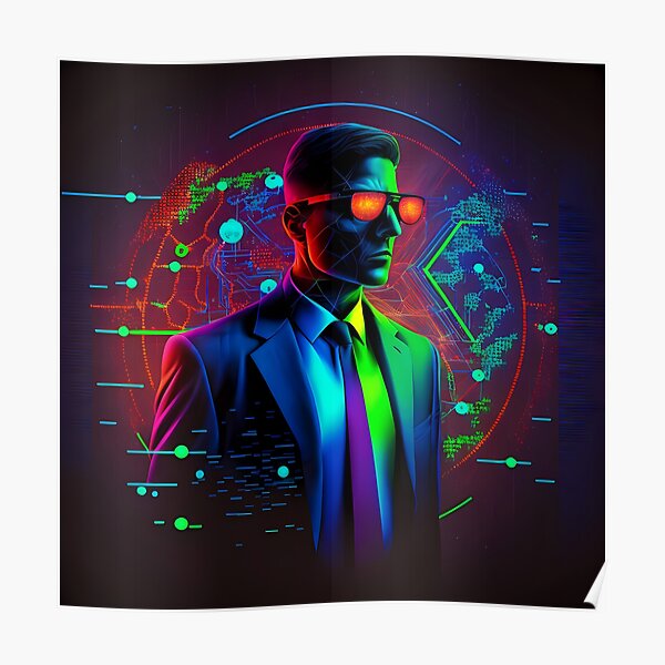 "Ai Generated Art - Neon Secret Agent" Poster for Sale by BogoAi ...