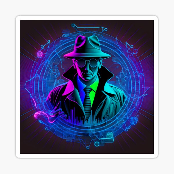 "Ai Generated Art - Neon Investigator" Sticker for Sale by BogoAi ...