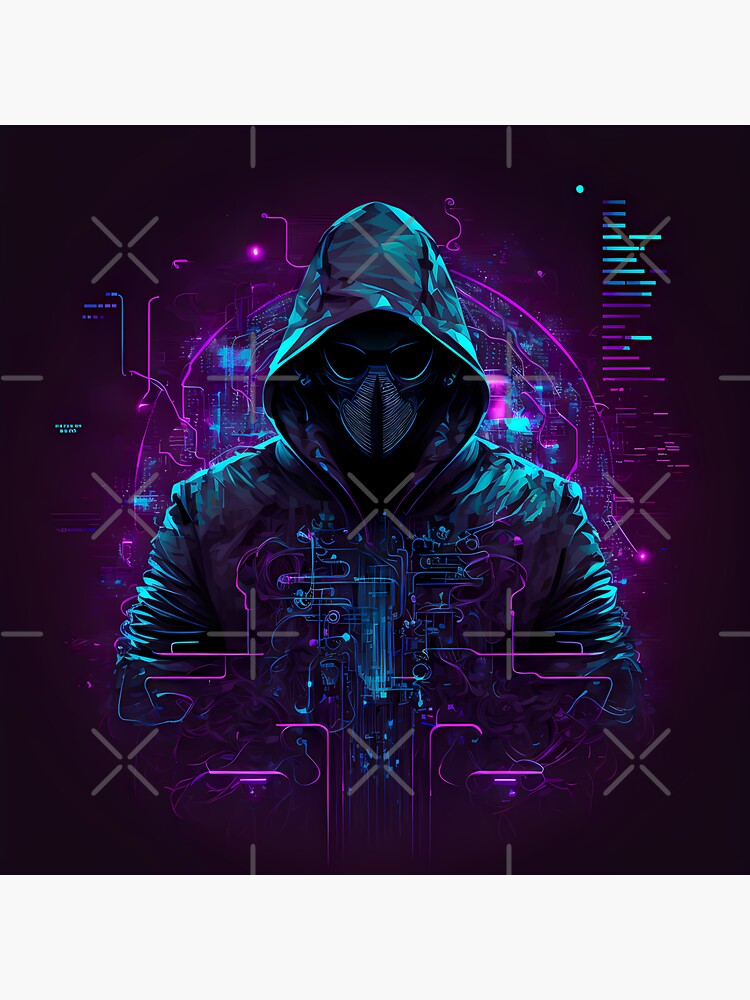 "Ai Generated Art - Neon Hacker" Sticker for Sale by BogoAi | Redbubble