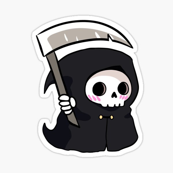 "Cute funny grim reaper " Sticker for Sale by Yarafantasyart | Redbubble