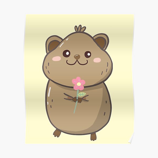"Cute Quokka Holding Flower" Poster for Sale by lianataj | Redbubble