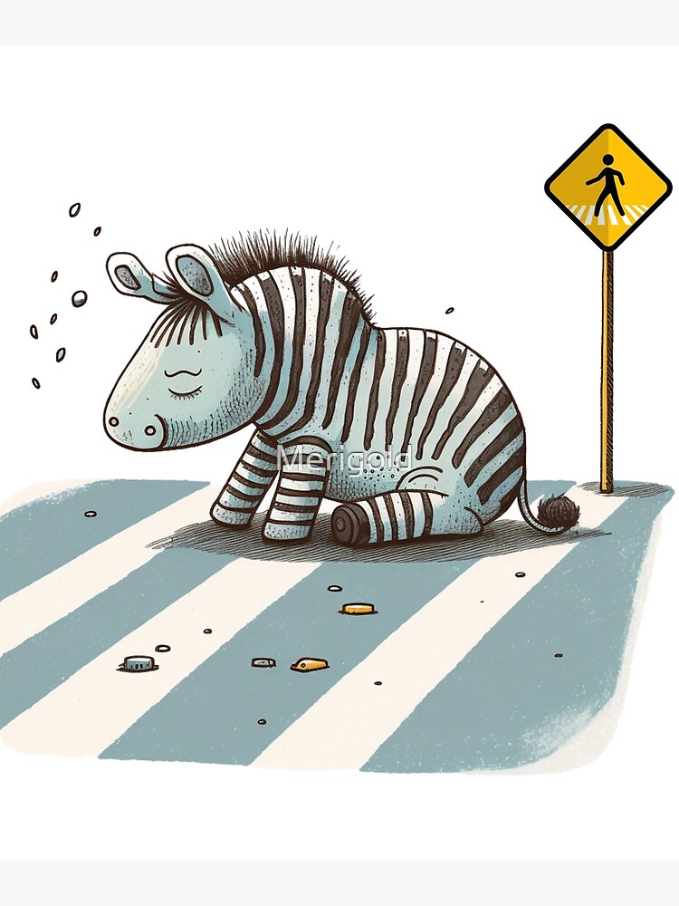 Zebra Crossing Cartoon Drawing