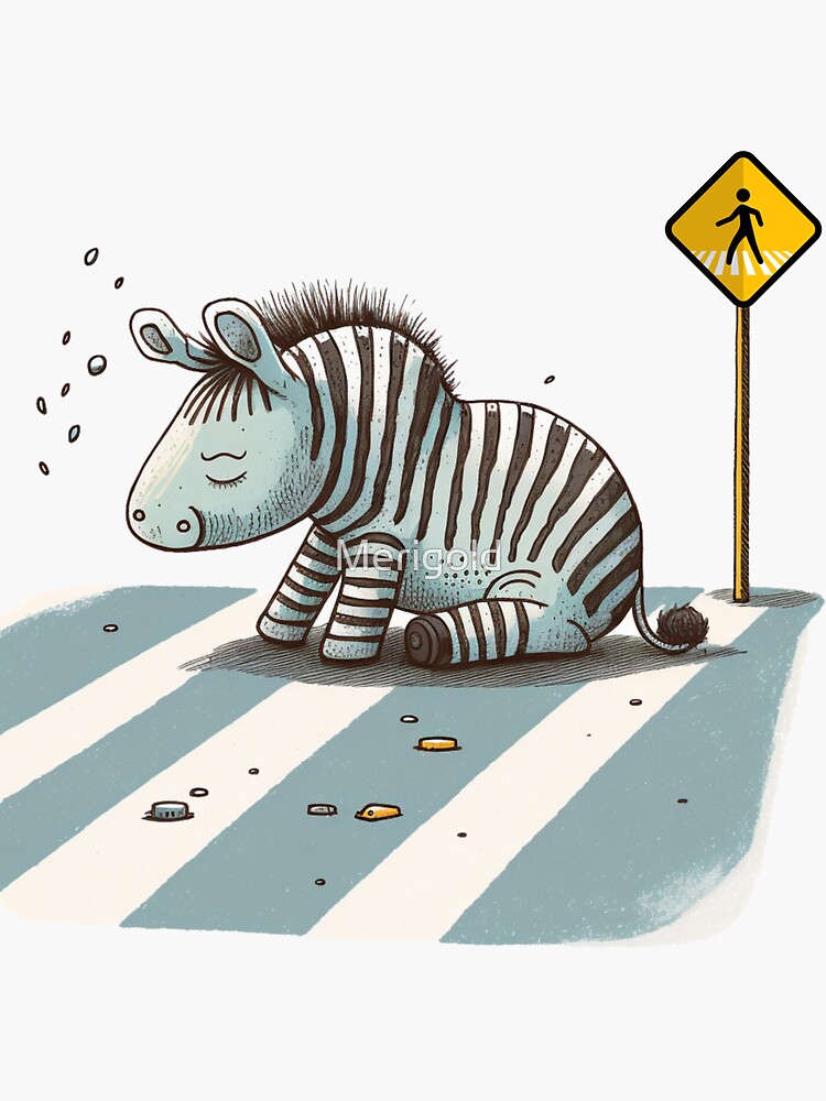"Zebra Crossing" Sticker for Sale by Merigold | Redbubble