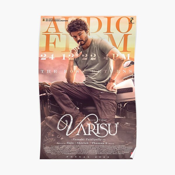 "VIJAY VARISU" Poster for Sale by Srirangarakesh | Redbubble