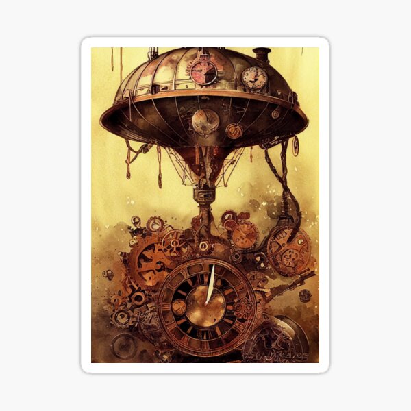 "Steampunk Rusty Machines Watercolor" Sticker for Sale by ORIGENcreate ...